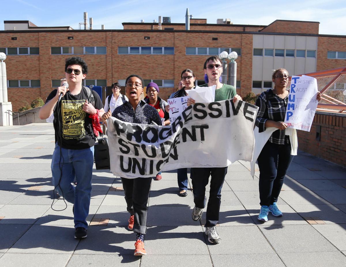 Progressive Student Union leads march protesting Trump’s presidency ...