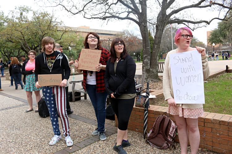 Pro-choice advocates protest pro-life display | News | theshorthorn.com