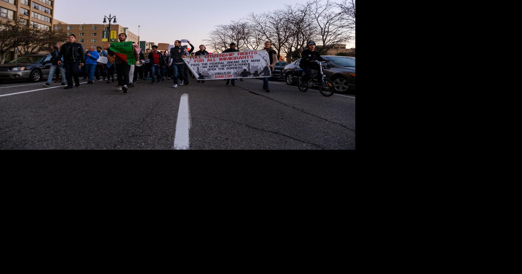 Wayne State students protest president-elect Trump | Multimedia ...
