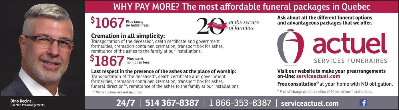 WHY PAY MORE? The most affordable funeral packages in Quebec | Services ...