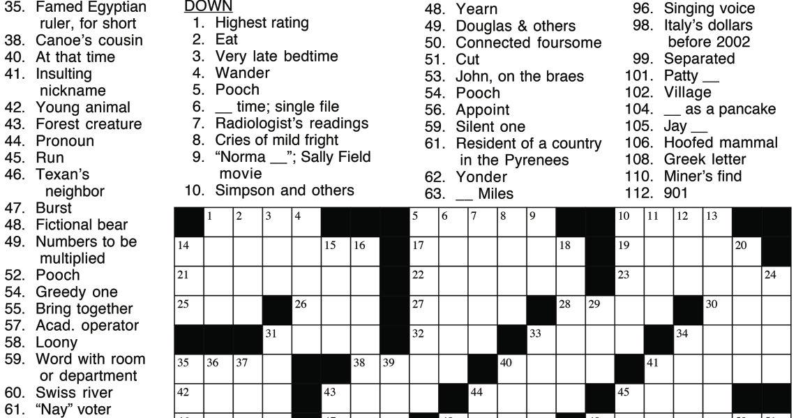 Dog Days Crossword Puzzle | Fun | thesuburban.com