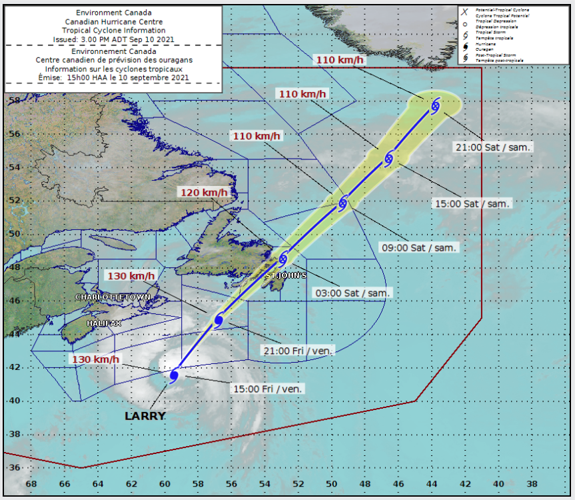 Hurricane Larry makes landfall in Newfoundland | Suburban Weather ...