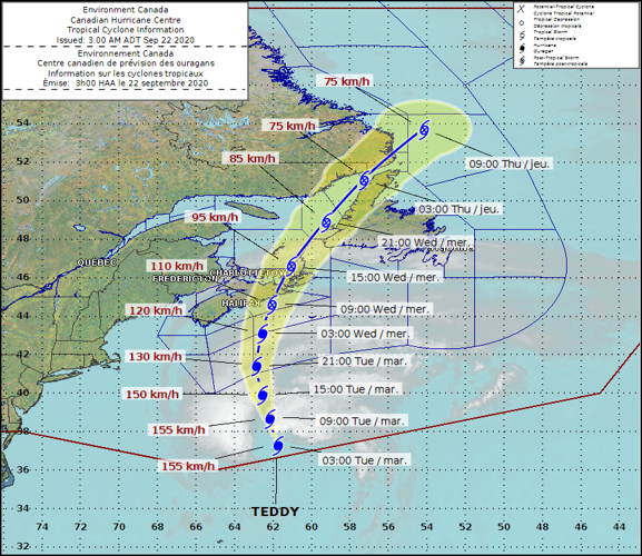 Hurricane Teddy to impact Atlantic Canada | Suburban Weather ...