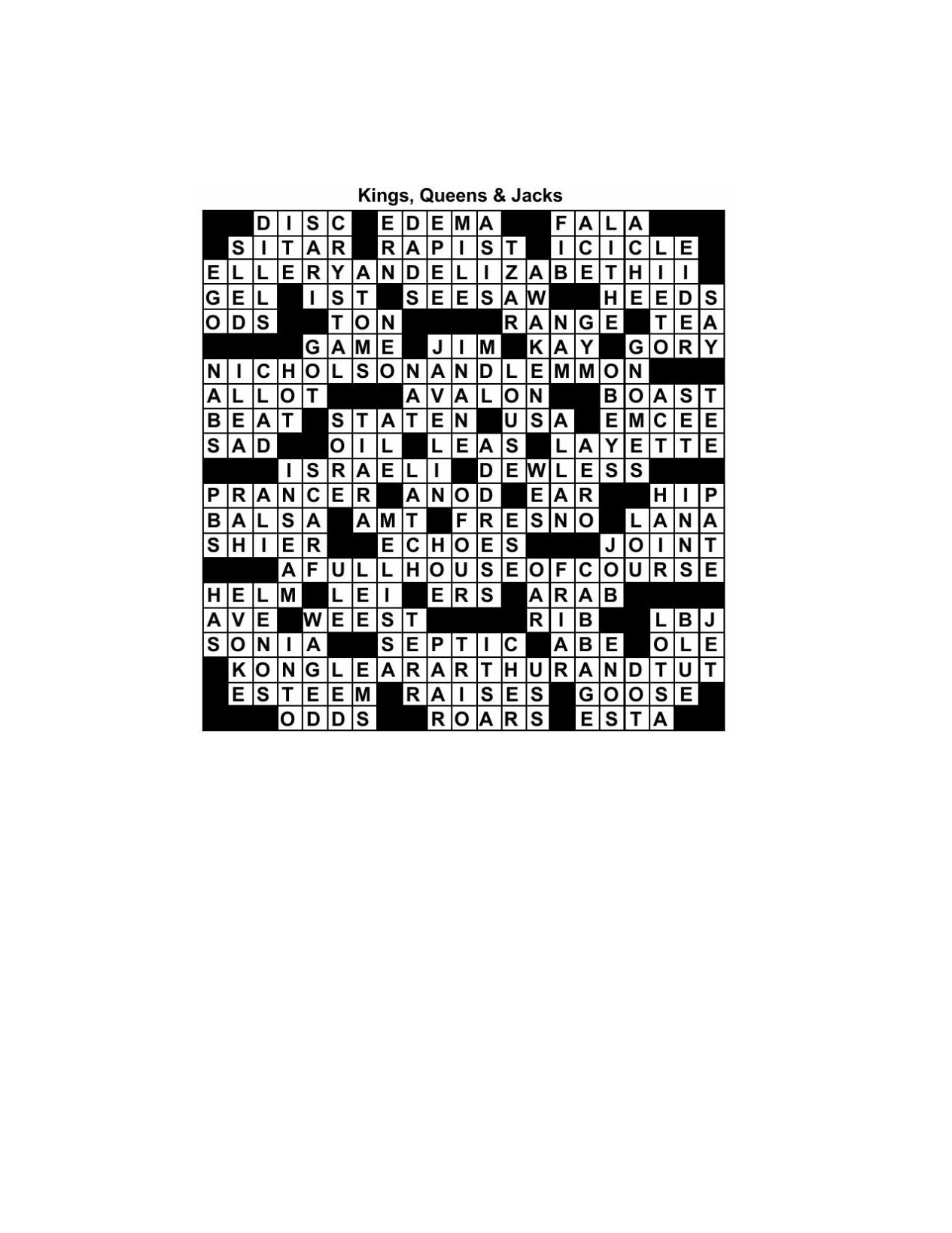 Kings, Queens & Jacks Solution | Fun | thesuburban.com