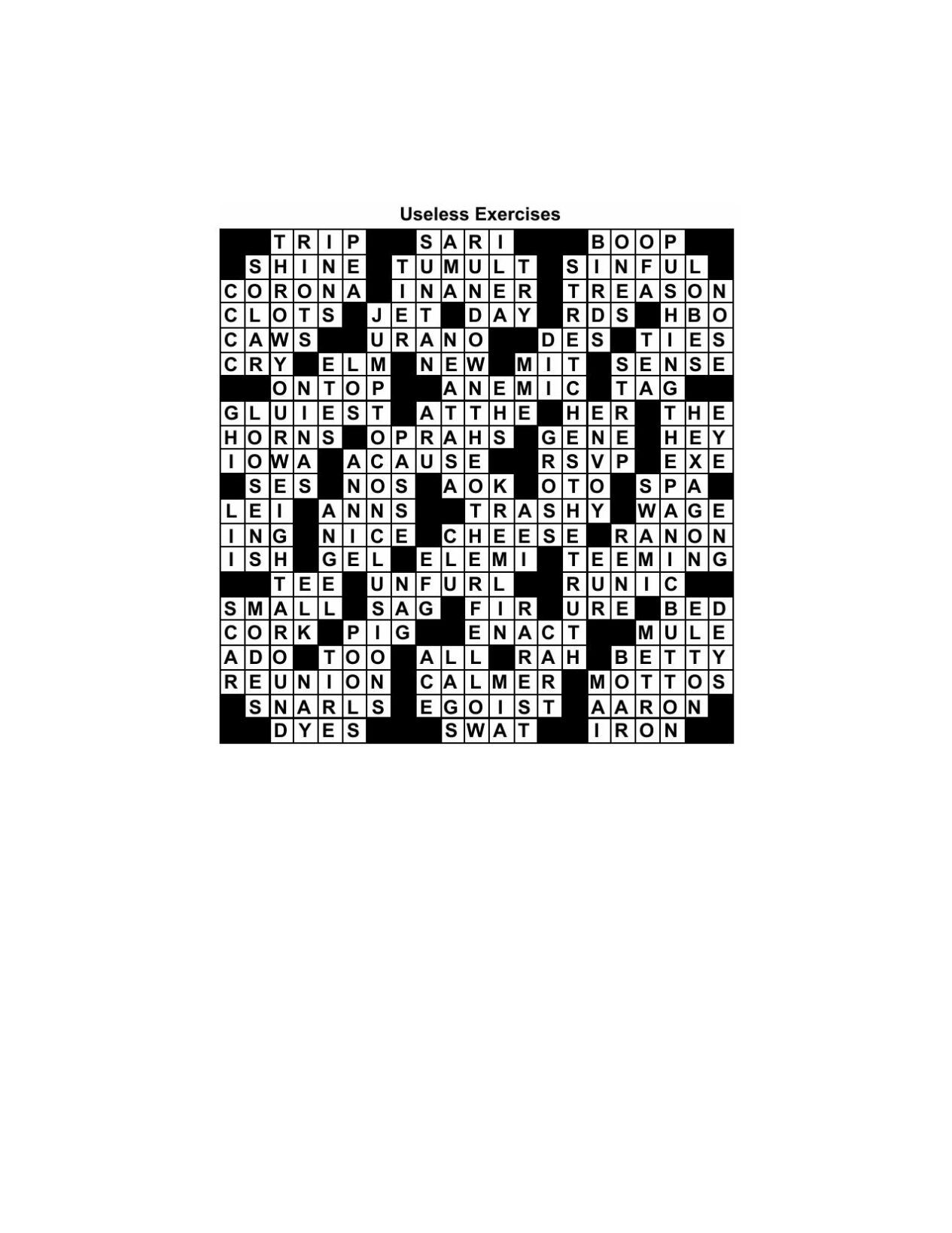 Useless Exercises Solution | Fun | thesuburban.com