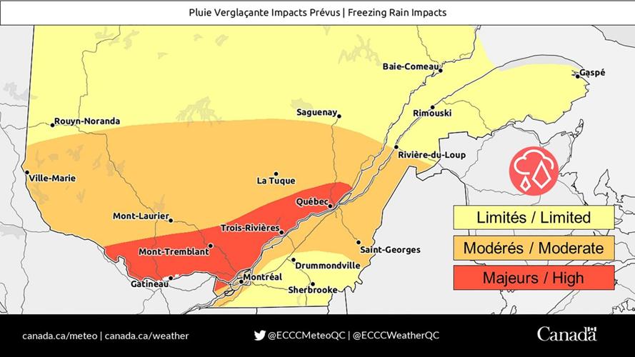Major freezing rain event forecast for southern Quebec | Suburban ...