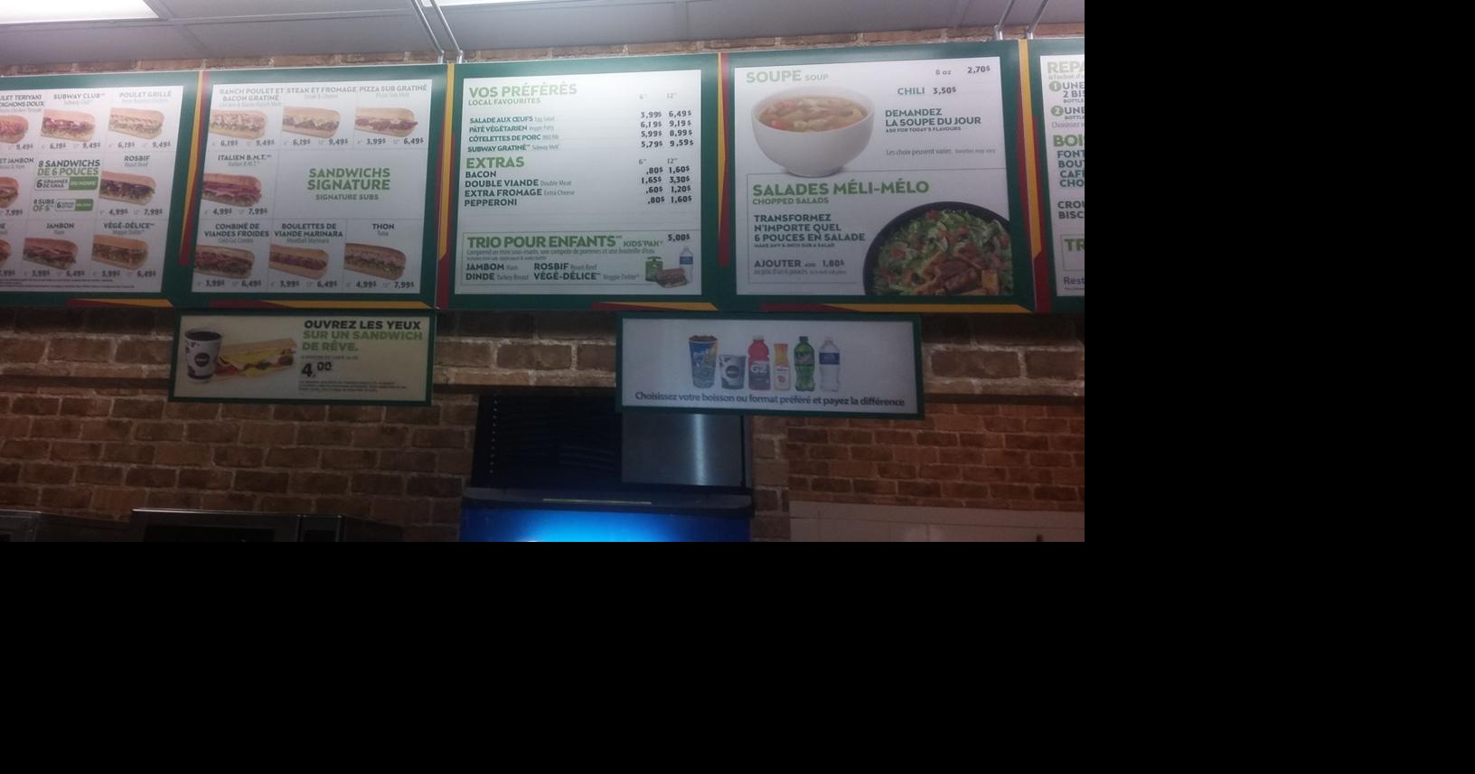 Suburban exclusive: Subway now has bilingual menus | City News ...