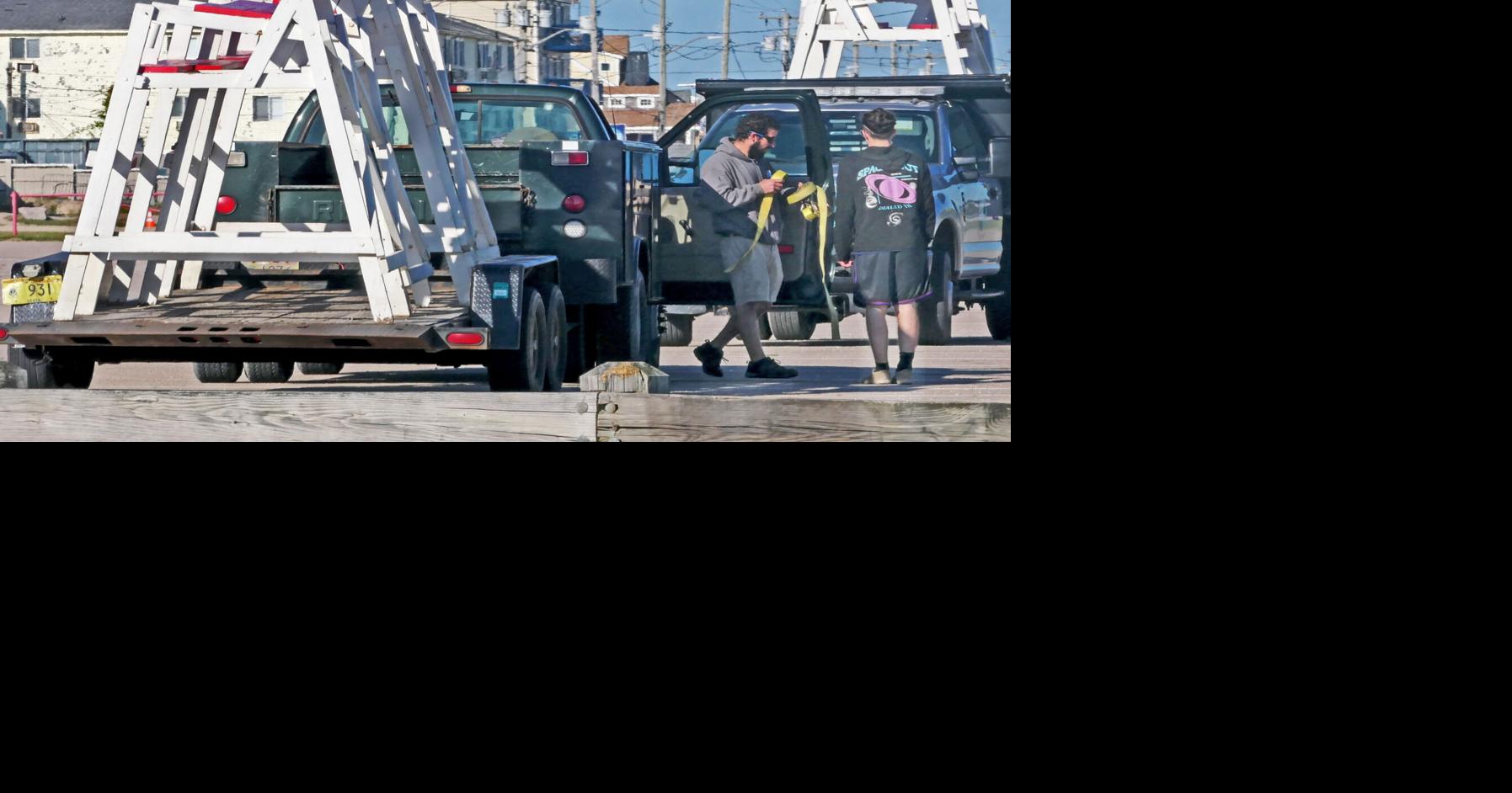 PHOTOS: Packing up lifeguard stands at Misquamicut | Westerly ...