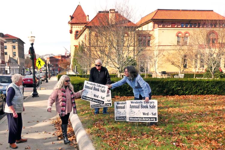 PHOTOS: Setting up for the Friends of the Westerly Library Book Sale ...