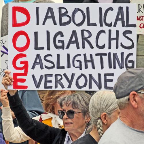 PHOTOS: Anti-DOGE protest in downtown Westerly | Westerly ...