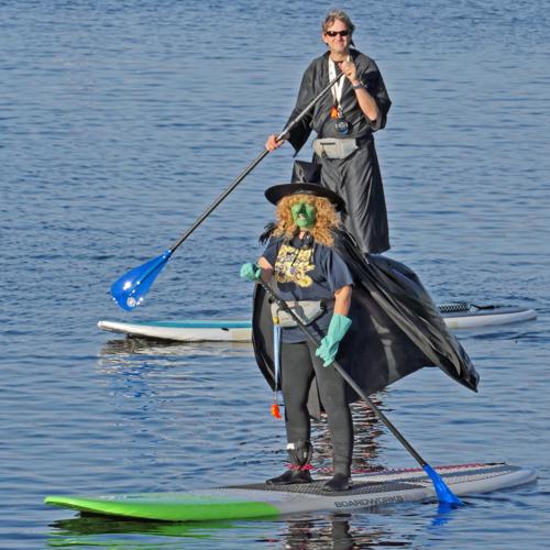 PHOTOS: Spooky paddleboarders on the Mystic River | Stonington ...