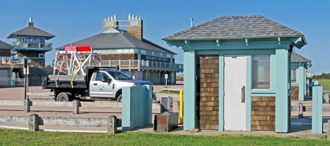 PHOTOS: Packing up lifeguard stands at Misquamicut | Westerly ...