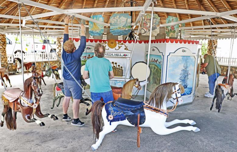 PHOTOS: Hooking up the horses at the Watch Hill Carousel | Westerly ...