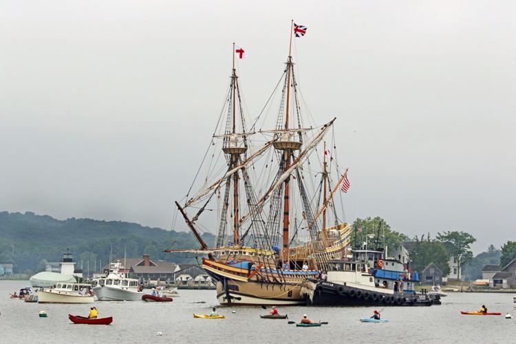 PHOTOS: Mayflower II departs Mystic Seaport for New London on first leg ...