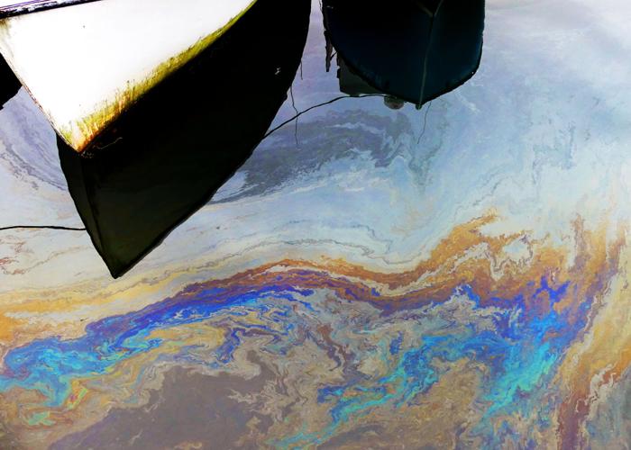 PHOTOS: Oil colors paint the waves near the Stonington Town Dock ...