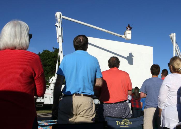 When the pandemic goes low, the Chamber goes high ... in a bucket truck ...