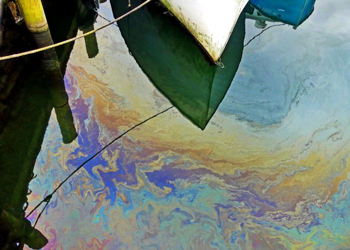 PHOTOS: Oil colors paint the waves near the Stonington Town Dock ...