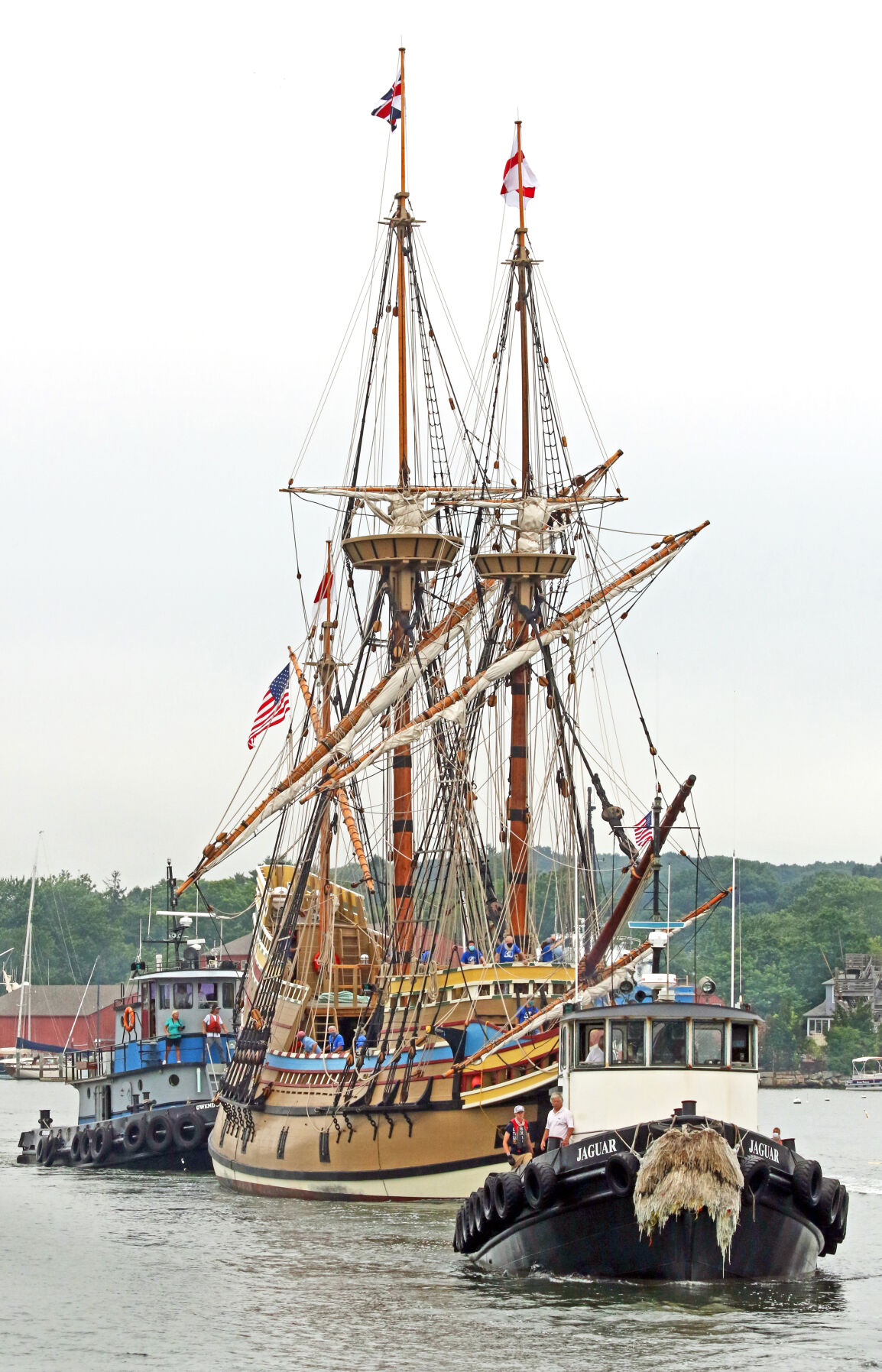PHOTOS: Mayflower II departs Mystic Seaport for New London on first leg ...