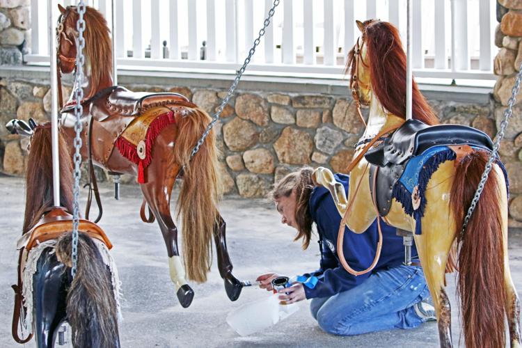 PHOTOS: Hooking up the horses at the Watch Hill Carousel | Westerly ...