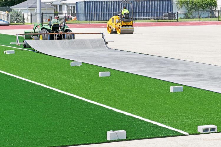PHOTOS: New WHS turf field is pulling together | Westerly ...