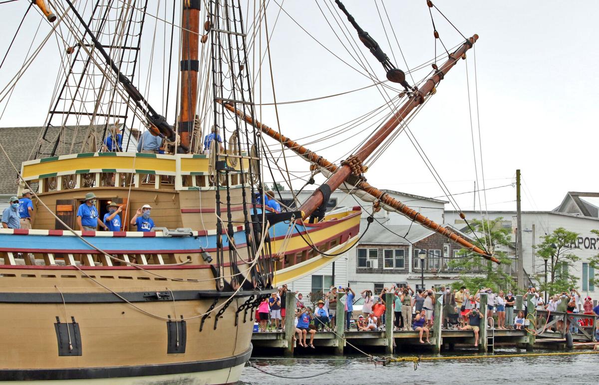 PHOTOS: Mayflower II departs Mystic Seaport for New London on first leg ...