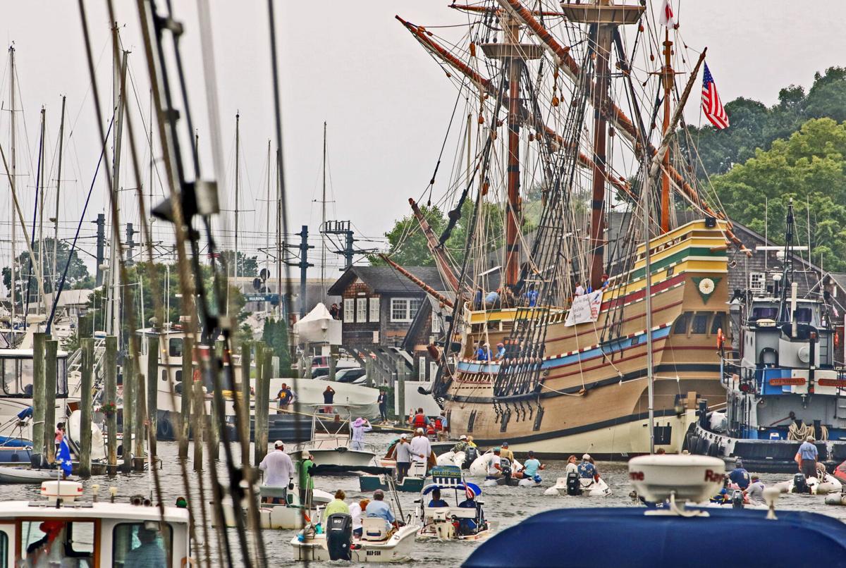 PHOTOS: Mayflower II departs Mystic Seaport for New London on first leg ...