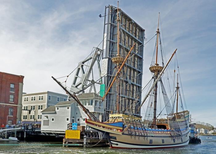 PHOTOS: Mayflower II leaves Mystic Seaport Museum for sea voyage home ...