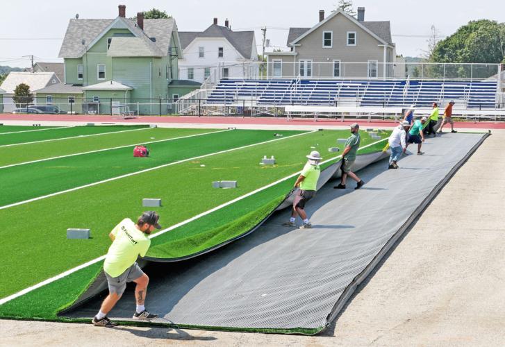 PHOTOS: New WHS turf field is pulling together | Westerly ...
