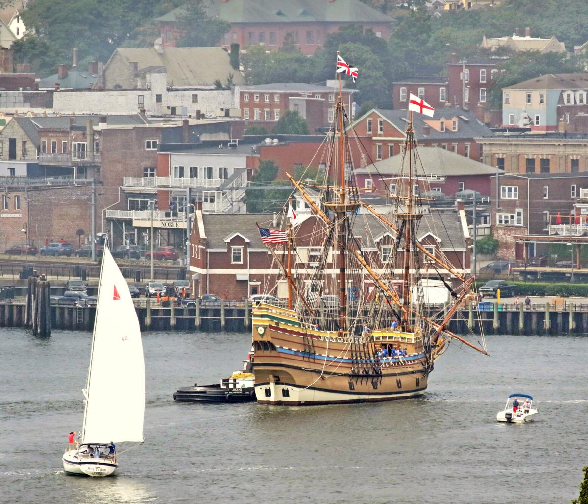 PHOTOS: Mayflower II departs Mystic Seaport for New London on first leg ...