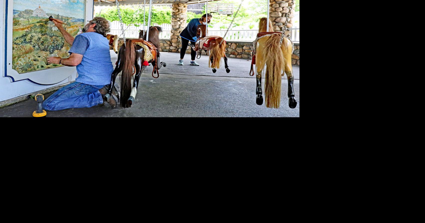 PHOTOS: Watch Hill carousel gets its annual tune-up | Westerly ...
