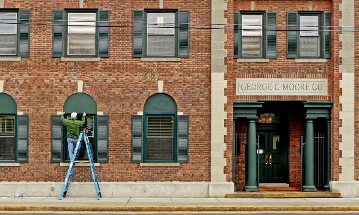 PHOTOS: The George C. Moore Co. building gets new windows | News ...