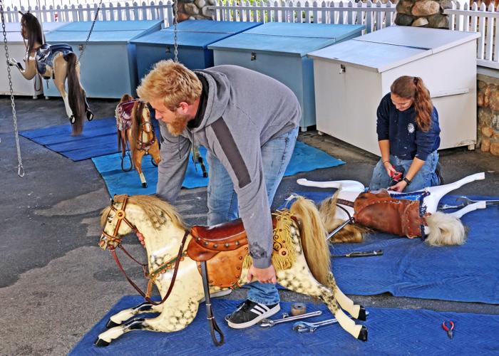 PHOTOS: Watch Hill Carousel horsies put back in the barn for the winter ...