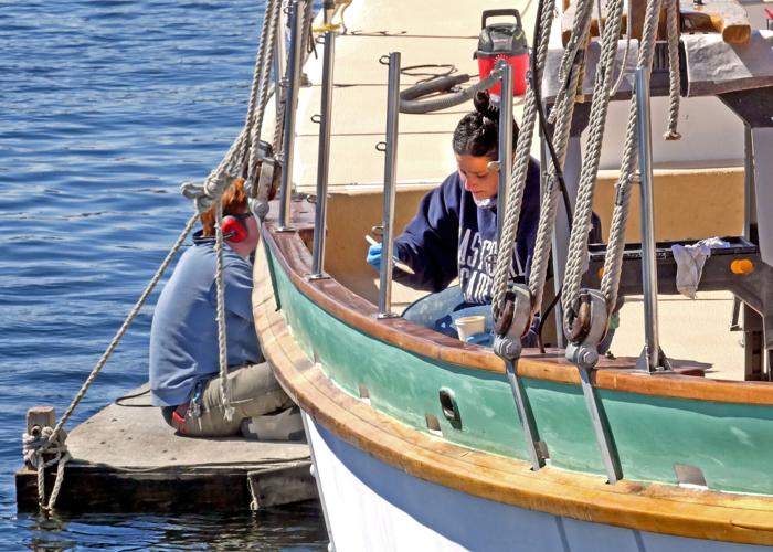 PHOTOS: Getting the Argia ready for sailing season in Mystic ...