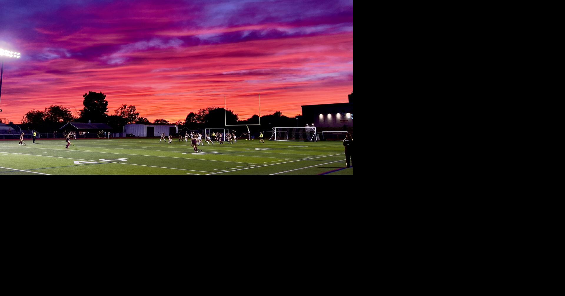 PHOTO: Competing under a red sky at Donald E. Palmer Field | Stonington ...