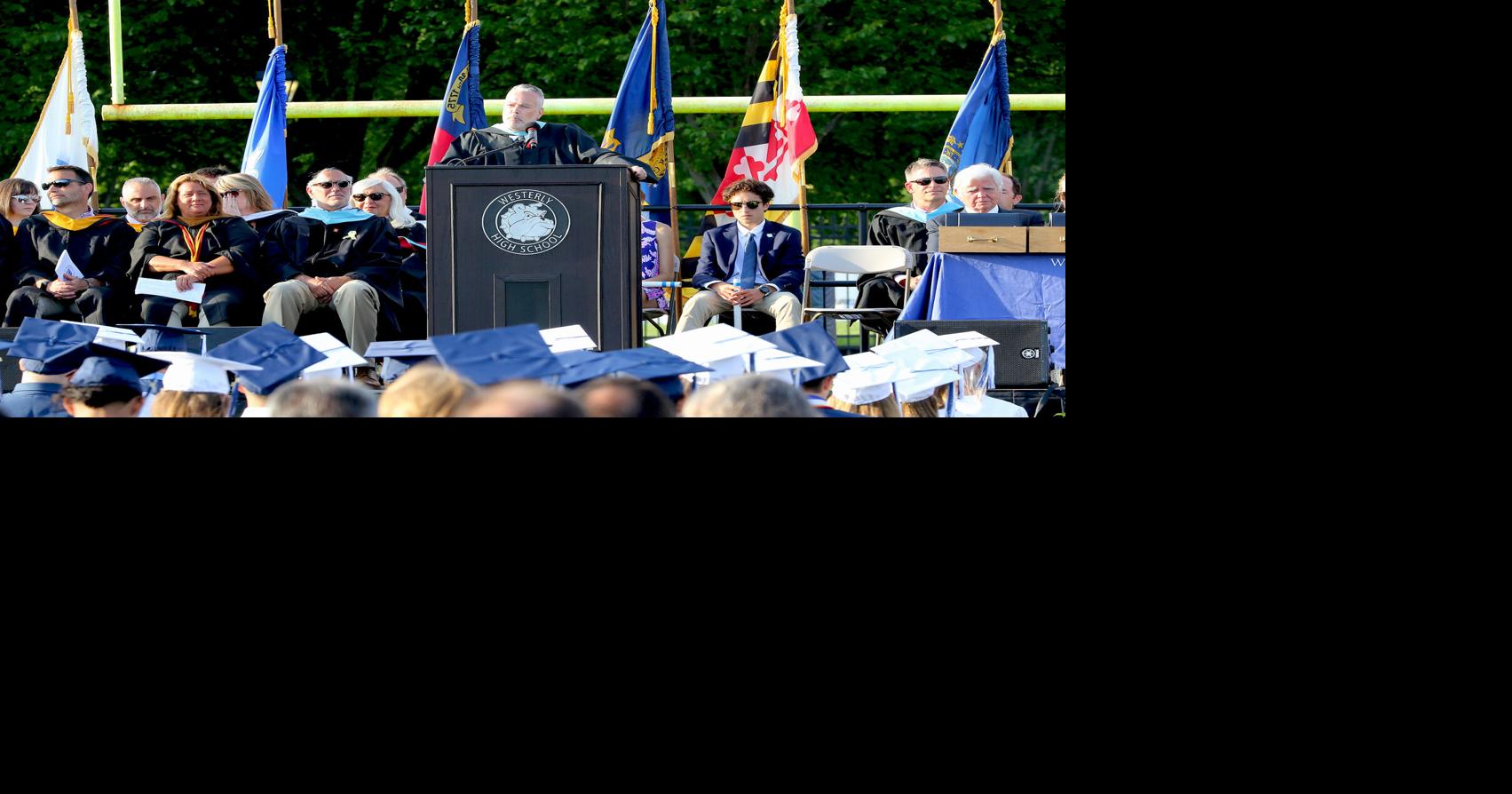 School Principal Michael Hobin addresses the graduating Class of 2021 ...