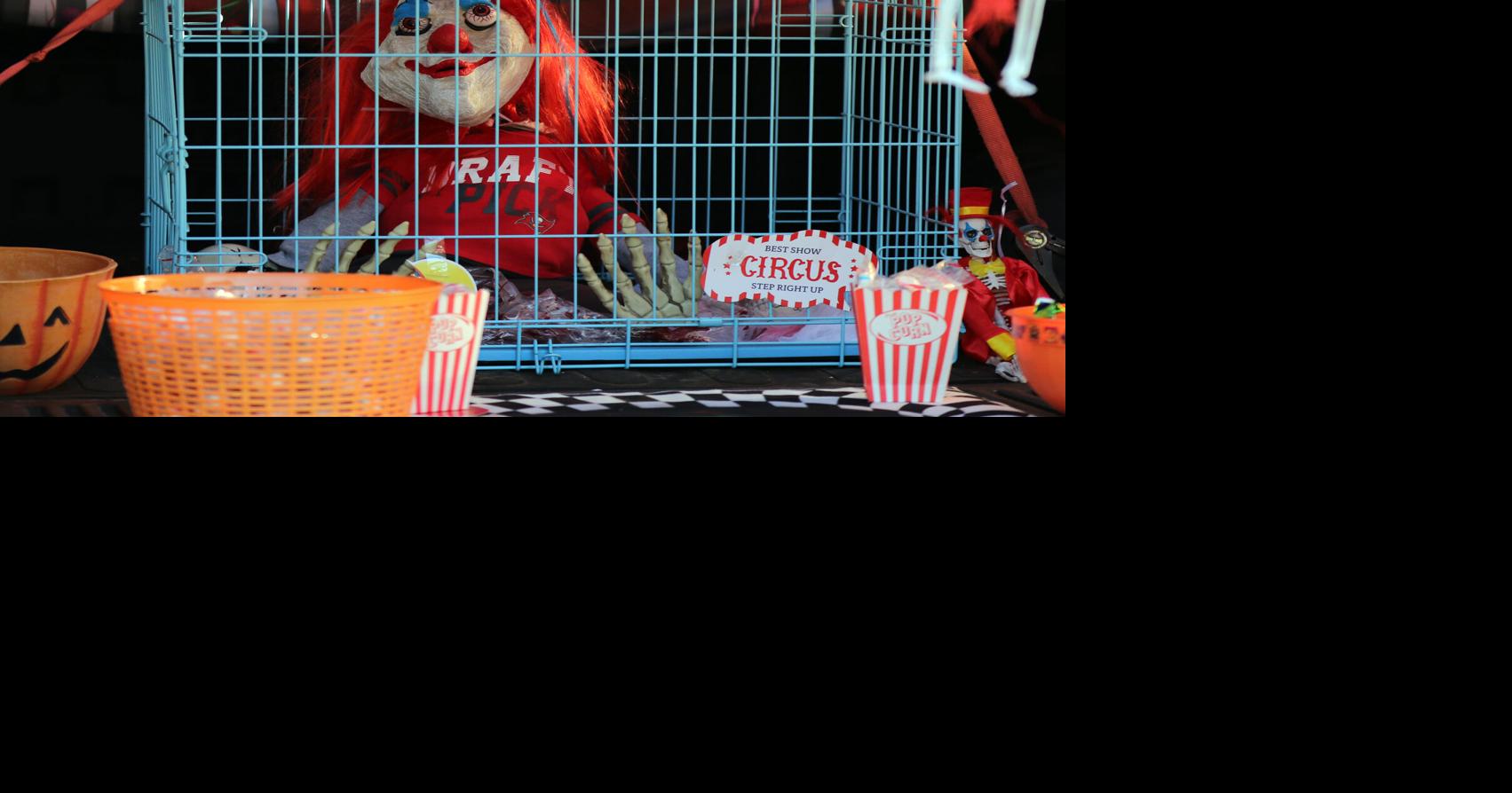 This caged clown with skeleton feet was just one of the many spooky ...