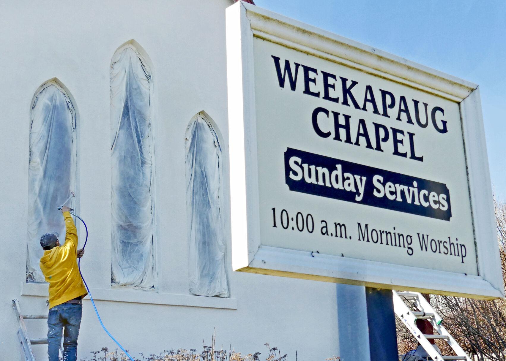 PHOTO: A fresh coat of paint for the historic Weekapaug Chapel ...