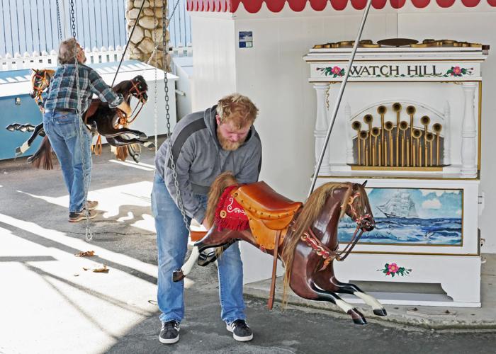 PHOTOS: Watch Hill Carousel horsies put back in the barn for the winter ...
