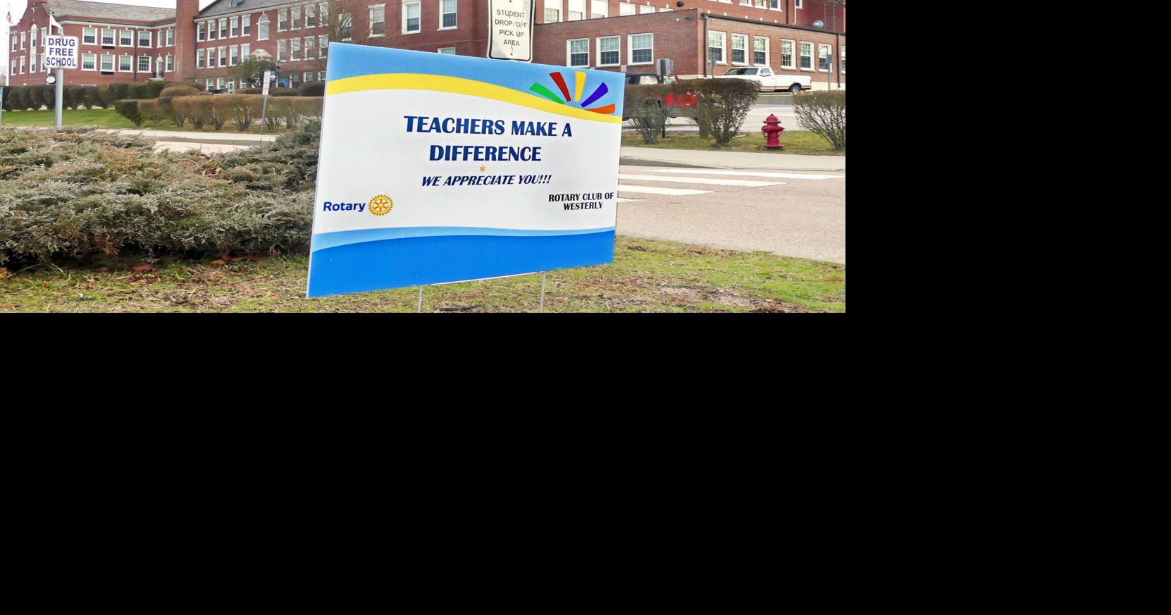 PHOTOS: Rotary signs show appreciation for Westerly's teachers ...