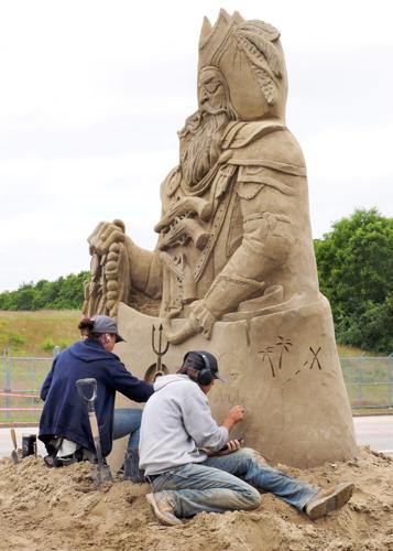 Three new sand sculptures in South County herald fall's Atlantis RIsing ...