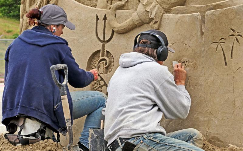 Three new sand sculptures in South County herald fall's Atlantis RIsing ...