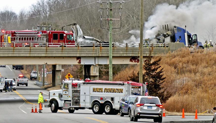 Tractor-trailer fire forces closure of I-95 North | Stonington ...