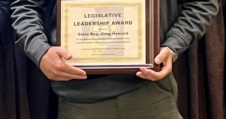 Rep. Greg Howard receives Legislative Police Award | Front Porch News ...