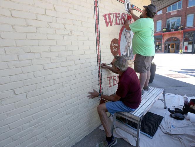 PHOTOS: A telephone mural touch-up in downtown Westerly | Westerly ...