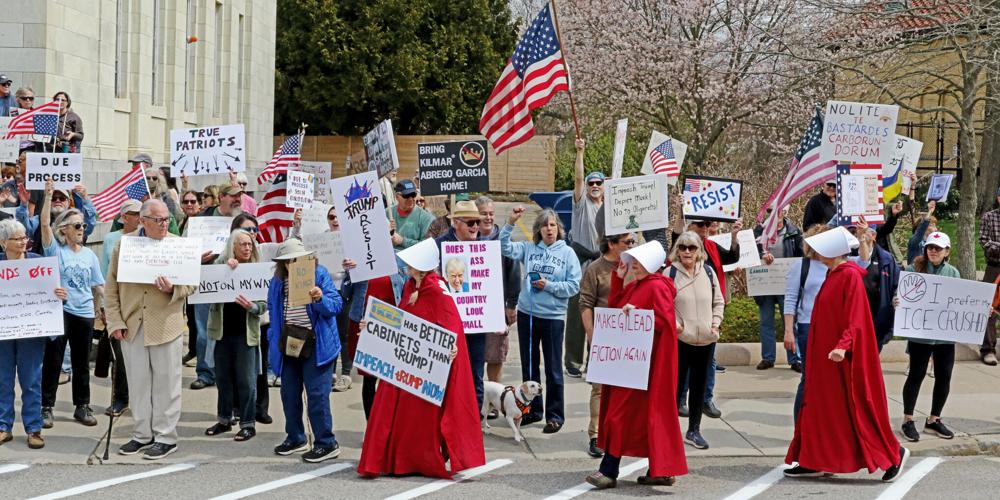 PHOTOS: Anti-DOGE protest in downtown Westerly | Westerly ...