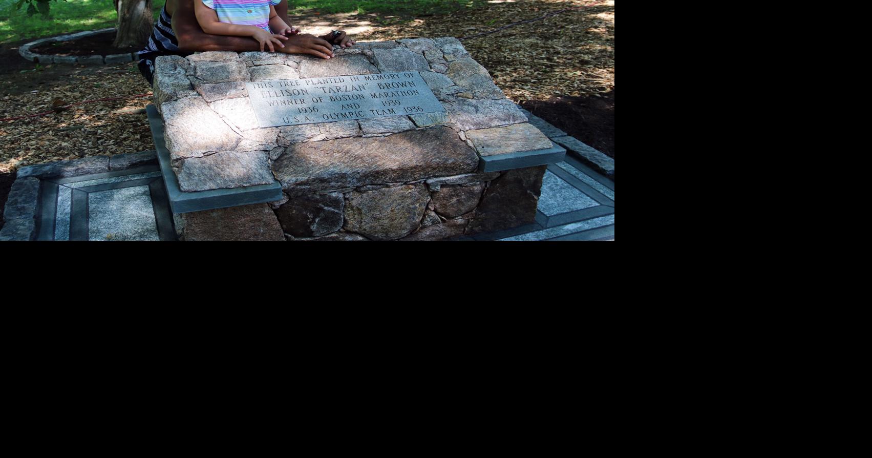 Four year old Ellison Brown looks over the new memorial as her ...