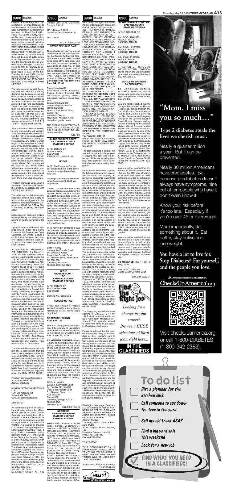 Page A13 | e-Edition | times-georgian.com