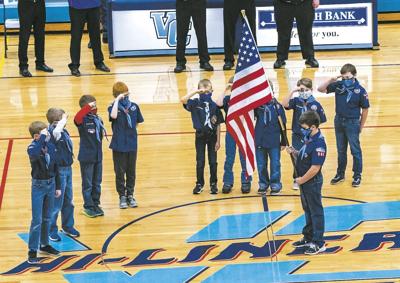 Cub Scouts Pack 562 Color Guard Present Colors at the Boys Basketball ...