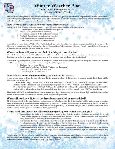 VCPS Winter Weather Plan | News | times-online.com