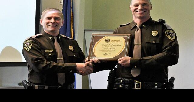 Colonel Brandon Solberg announces the promotion of Sgt. Derek Arndt to ...